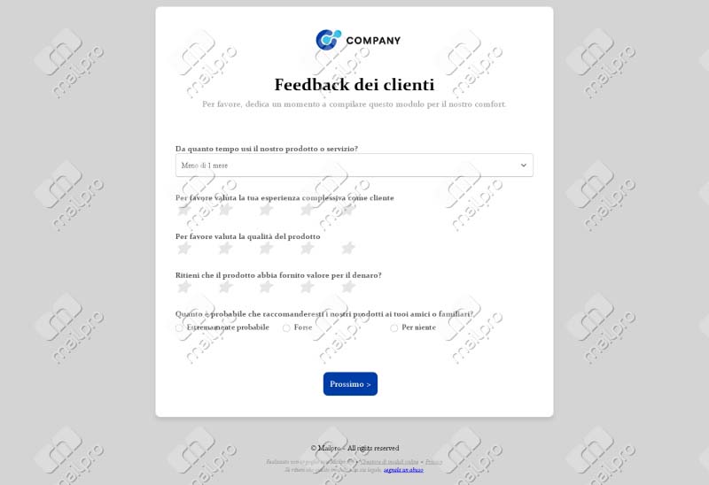 Modelli di Moduli Feedback & Sondaggi | Mailpro™